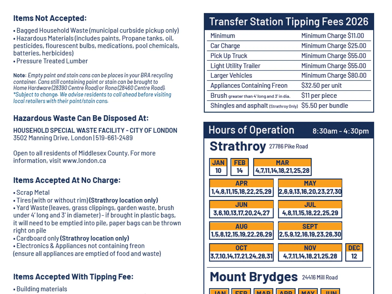 Garbage, Recycling & Transfer Stations | Municipality of Strathroy-Caradoc